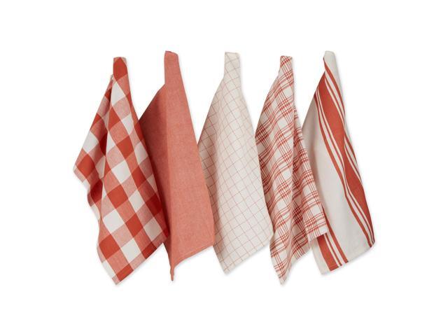 DII Asst Vintage Red Everyday Dishtowel (Set of 5)