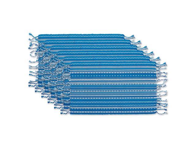 Click here for DII Blue Tonal Stripe With Fringe Placemat (Set of... prices