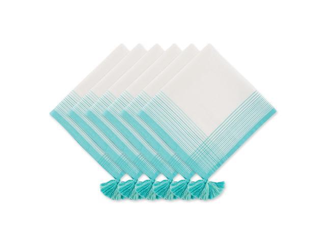 Click here for DII Turquoise Variegated Stripe With Tassel Napkin... prices