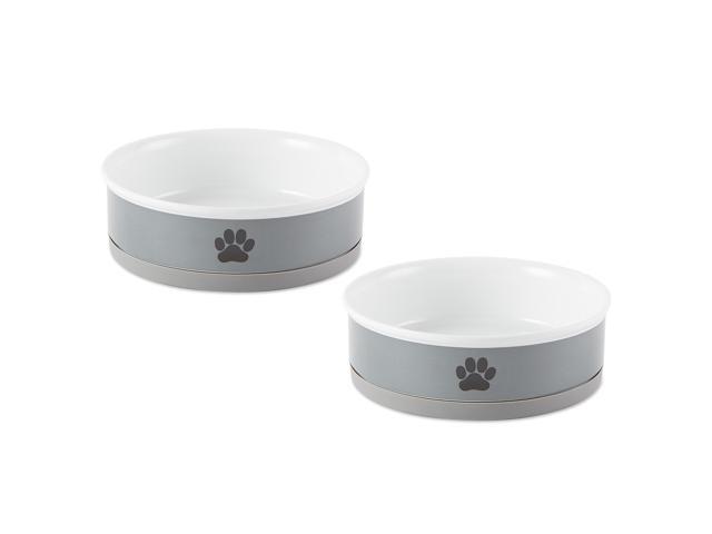 Click here for DII Pet Bowl Black Paw Print Gray Large 7.5dx2.4h... prices