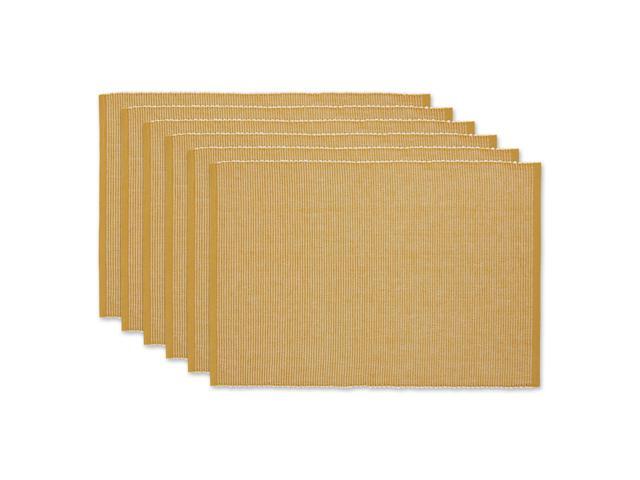 DII Honey Gold & White 2-Tone Ribbed Placemat (Set of 6)
