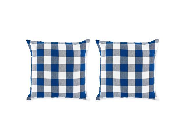 Click here for DII Navy/Off White Buffalo Check Pillow 20x20 Set/... prices