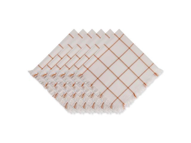 Click here for DII Honey Gold Check Fringed Napkin (Set of 6) prices