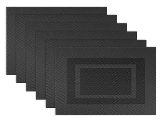 Design Imports Pvc Double frame Placemat  Set of 6 - Black