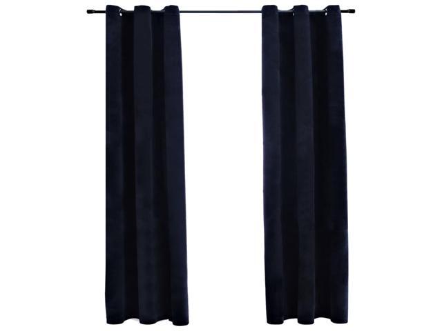 Click here for vidaXL Blackout Curtains with Rings 2 pcs Black 37... prices