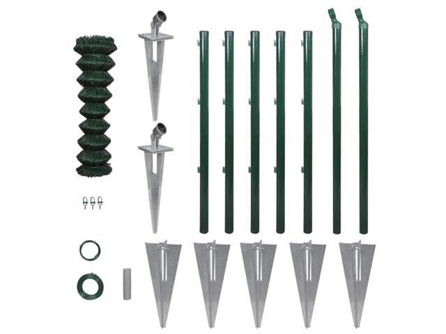 Click here for vidaXL Chain Link Fence with Posts Spike Steel 2.6... prices
