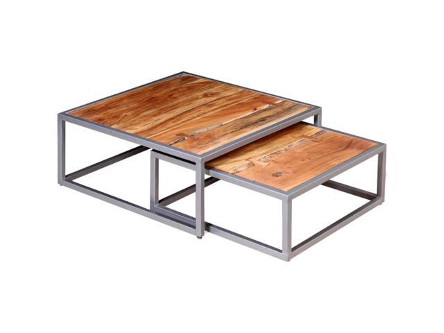 Click here for vidaXL Two Piece Coffee Table Set Solid Acacia Woo... prices