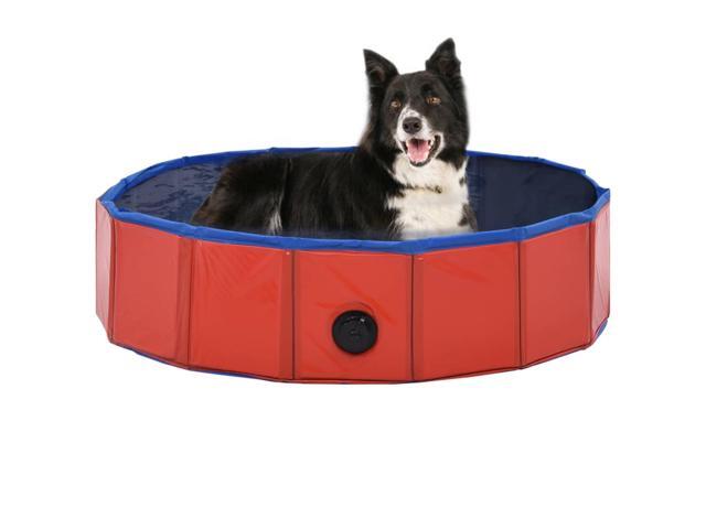 Click here for vidaXL Foldable Dog Swimming Pool Red 31.5x7.9 PVC prices