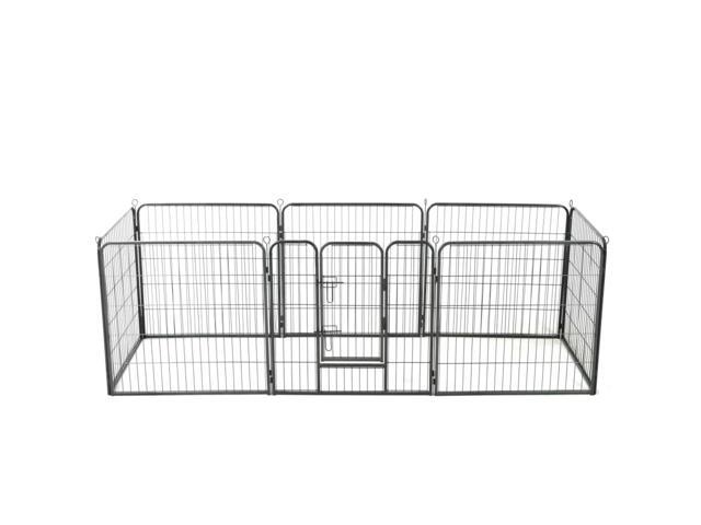 Click here for vidaXL Dog Playpen 8 Panels Steel 31.5x31.5 Black prices