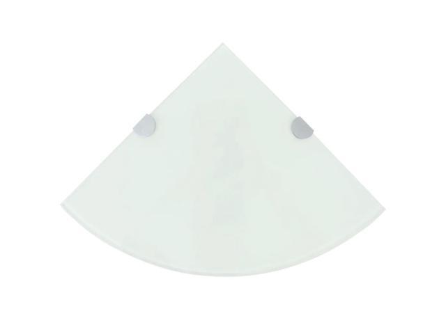 Click here for vidaXL Corner Shelf with Chrome Supports Glass Whi... prices