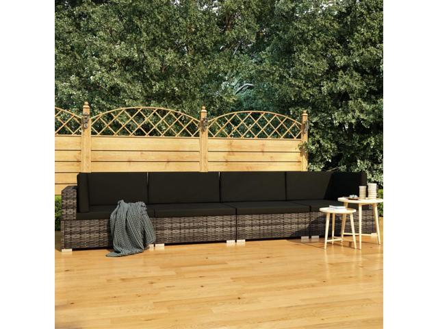 Click here for vidaXL 4 Piece Garden Sofa Set with Cushions Poly... prices