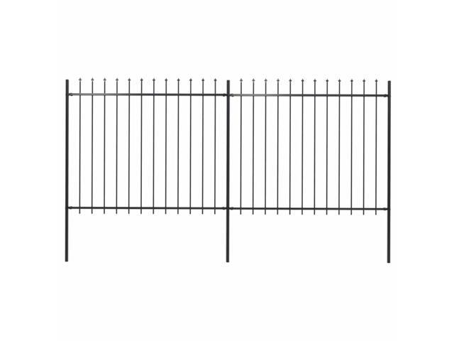 Click here for vidaXL Garden Fence with Spear Top Steel 133.9x59.... prices