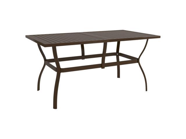 Click here for vidaXL Garden Table Brown 55.1x31.5x28.3 Steel prices