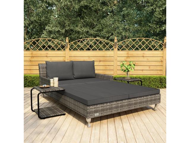 Click here for vidaXL 2-Person Garden Sun Bed with Cushions Poly... prices