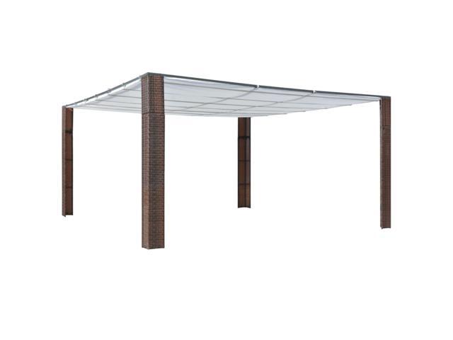 Click here for vidaXL Gazebo with Roof Poly Rattan 157.4x157.4x78... prices