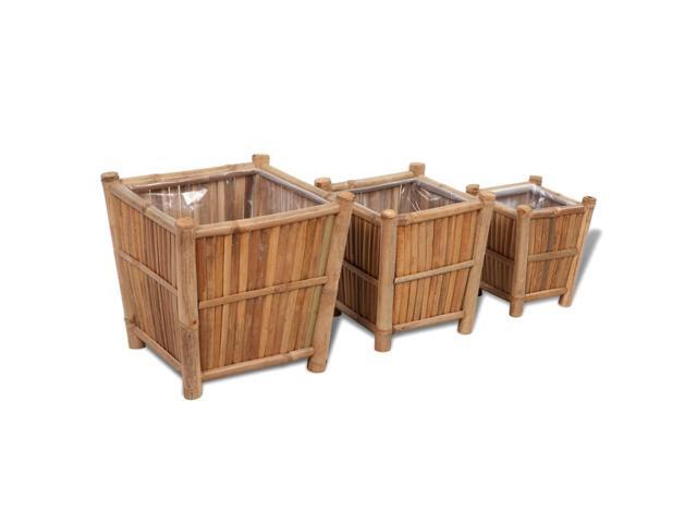Click here for vidaXL Raised Bed Set 3 Pieces Bamboo with Nylon L... prices