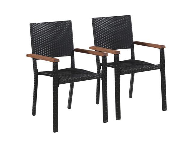Click here for vidaXL Outdoor Chairs 2 pcs Poly Rattan Black prices