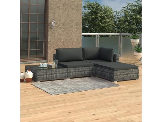 Click here for vidaXL 4 Piece Garden Lounge Set with Cushions Pol... prices