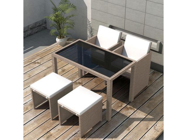 Click here for vidaXL 5 Piece Outdoor Dining Set with Cushions Po... prices