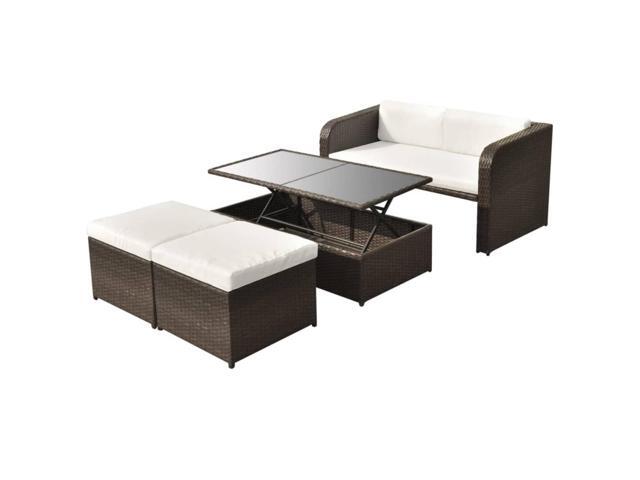 Click here for vidaXL 4 Piece Garden Lounge Set with Cushions Pol... prices