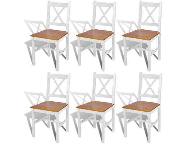 Click here for vidaXL Dining Chairs 6 pcs White Pinewood prices