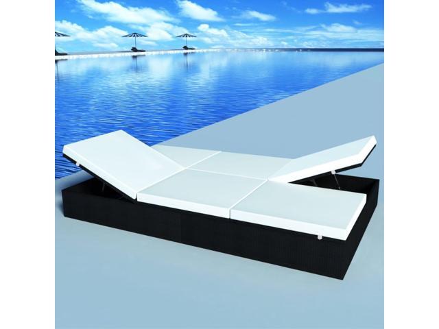 Click here for vidaXL Double Sun Lounger with Cushion Poly Rattan... prices