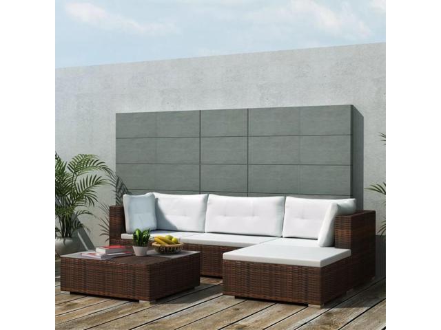 Click here for vidaXL 5 Piece Garden Lounge Set with Cushions Pol... prices