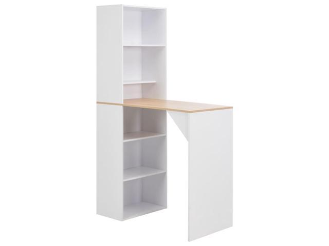 Click here for vidaXL Bar Table with Cabinet White 45.28x23.23x78... prices
