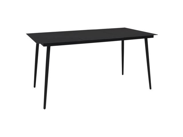 Click here for vidaXL Garden Dining Table Black 59.1x31.5x29.1 St... prices