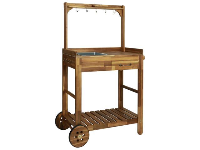 Click here for vidaXL Garden Kitchen Trolley Solid Acacia Wood 36... prices