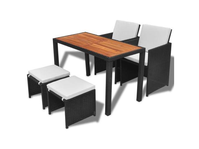 Click here for vidaXL 5 Piece Outdoor Dining Set Poly Rattan and... prices