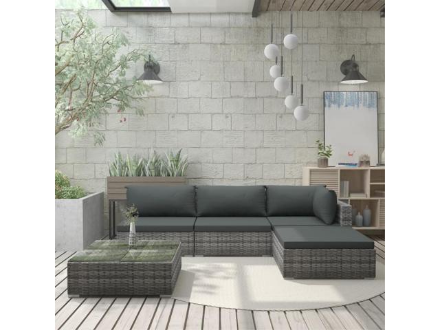 Click here for vidaXL 5 Piece Garden Lounge Set with Cushions Pol... prices