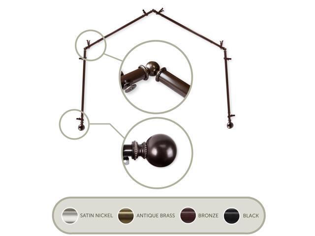 Click here for Lex 13/16 inch 4-Sided Bay Window Curtain Rod - Co... prices