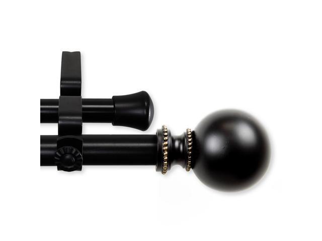 Click here for Lex Double Curtain Rod 13/16 inch 120-170 - Black prices