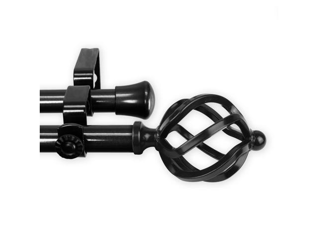 Click here for Roman Double Curtain Rod 13/16 inch 120-170 - Blac... prices