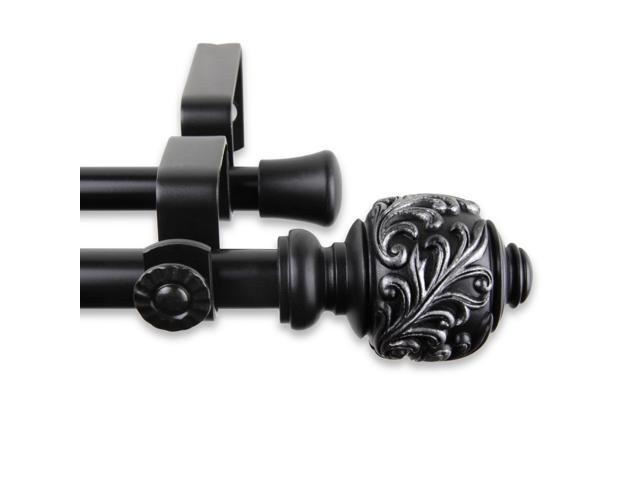 Click here for Ivana Double Curtain Rod 5/8 inch 48-84 Inch - Bla... prices