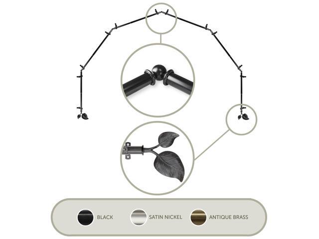 Click here for Eve 13/16 inch 6-Sided Bay Window Curtain Rod - Bl... prices