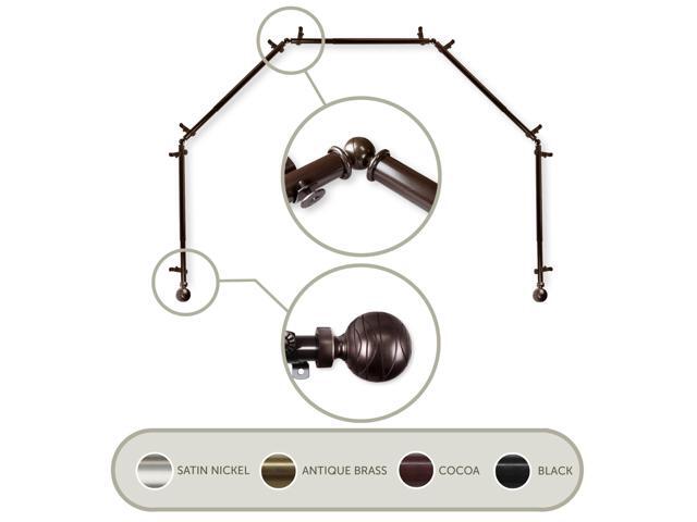 Click here for Lynn 13/16 inch 5-Sided Bay Window Curtain Rod - C... prices