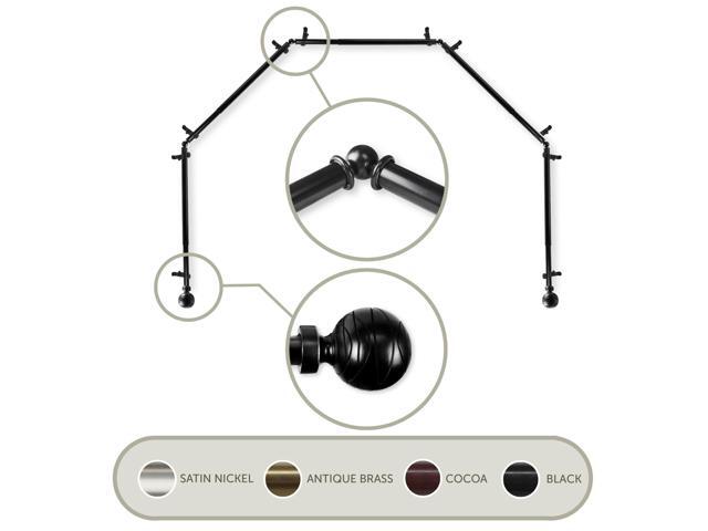 Click here for Lynn 13/16 inch 5-Sided Bay Window Curtain Rod - B... prices