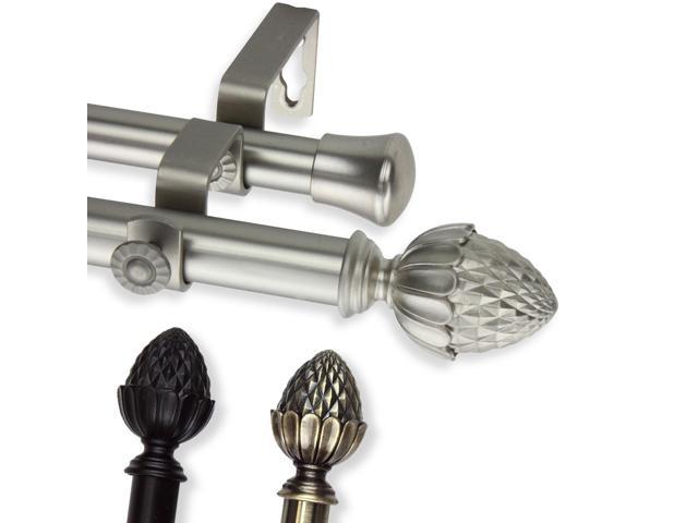 Click here for 13/16 inch Cupule Double Curtain Rod 120-170 - Bla... prices