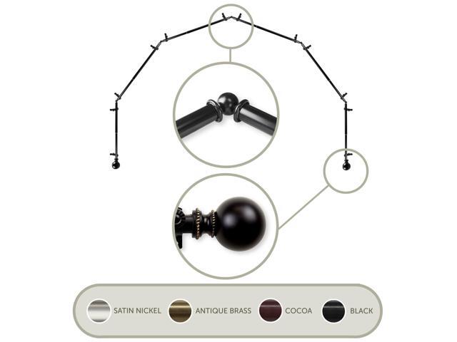 Click here for Lex 13/16 inch 6-Sided Bay Window Curtain Rod - Bl... prices