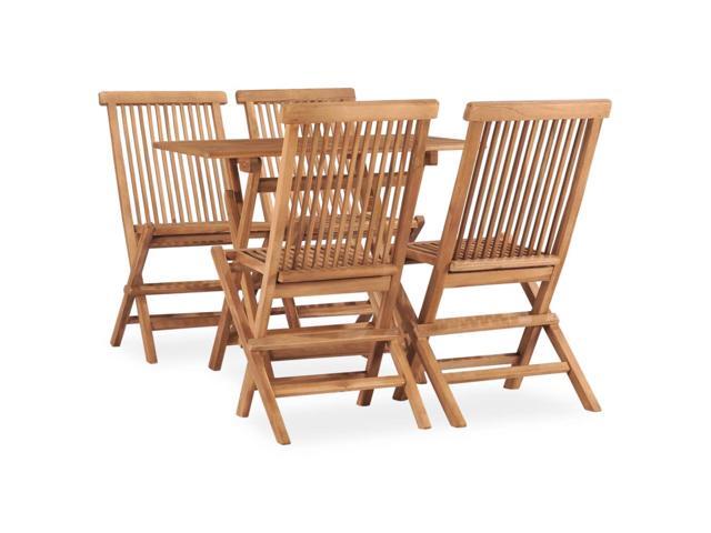 Click here for vidaXL 5 Piece Folding Outdoor Dining Set Solid Te... prices