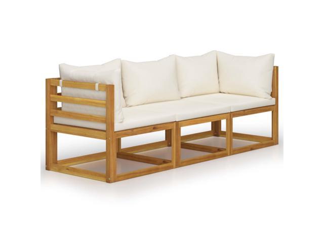 Click here for vidaXL 3-Seater Garden Sofa with Cushion Cream Sol... prices