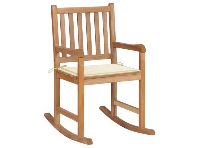 Click here for vidaXL Rocking Chair with Cream Cushion Solid Teak... prices