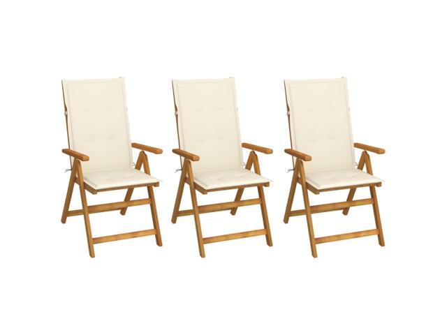 Click here for vidaXL Folding Garden Chairs 3 pcs with Cushions S... prices