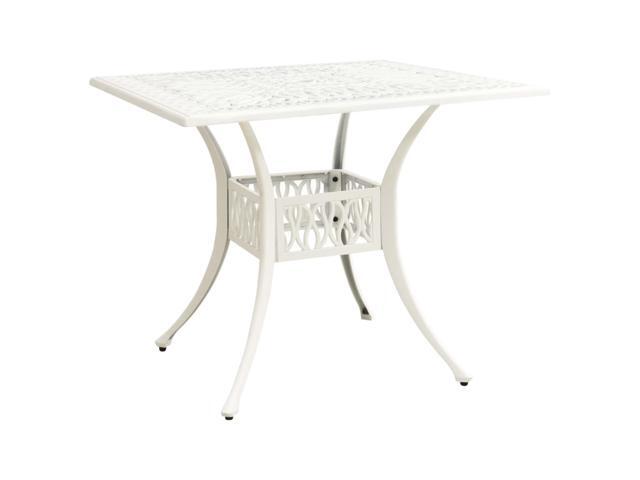 Click here for vidaXL Garden Table White 35.4x35.4x28.7 Cast Alum... prices