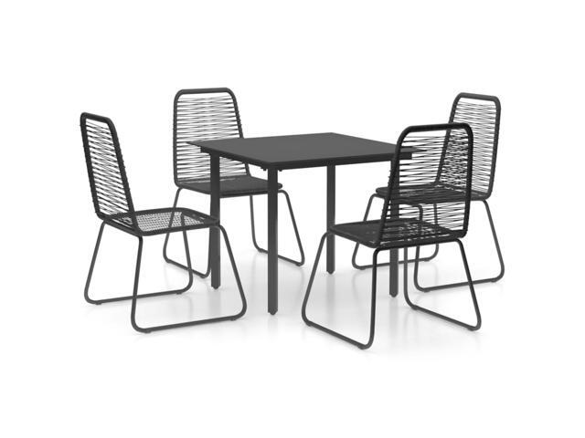 Click here for vidaXL 5 Piece Garden Dining Set PVC Rattan Black prices