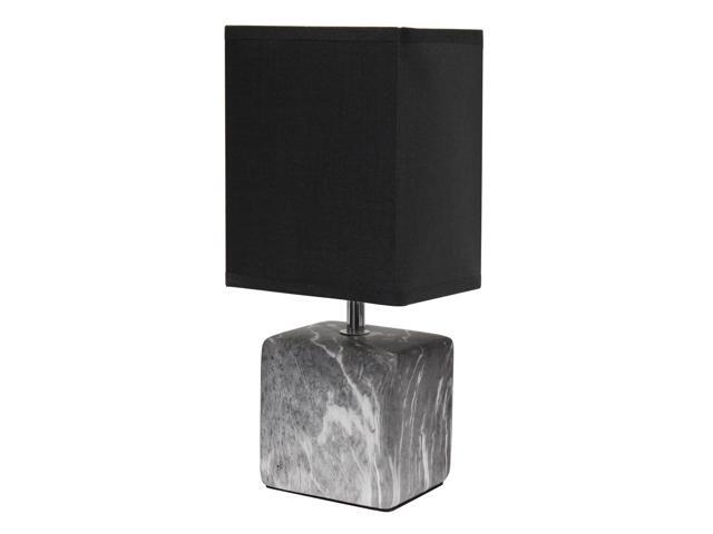 Simple Designs Petite Table Lamp with Shade - Black Base  Black Shade
