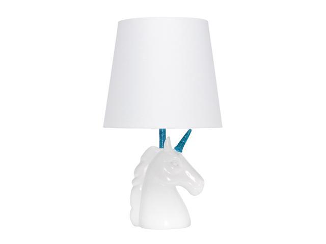 Simple Designs Sparkling Unicorn Table Lamp w/Shade