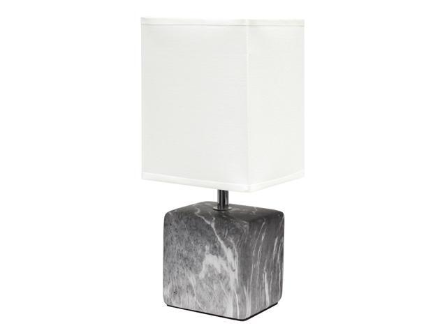Simple Designs Petite Table Lamp with Shade - Black Base  White Shade